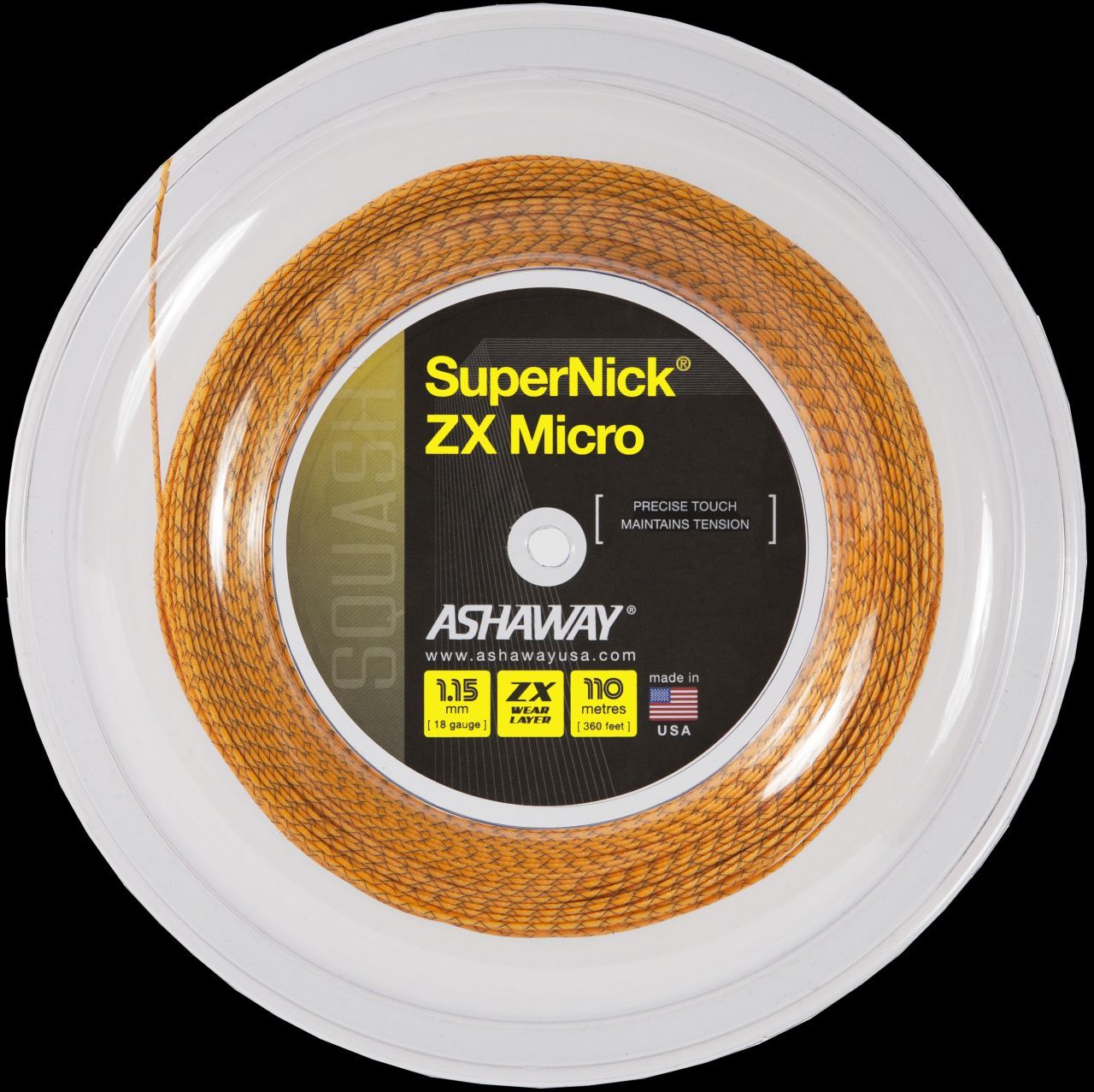 Ashaway Supernick ZX Micro Squash String – Black Knight